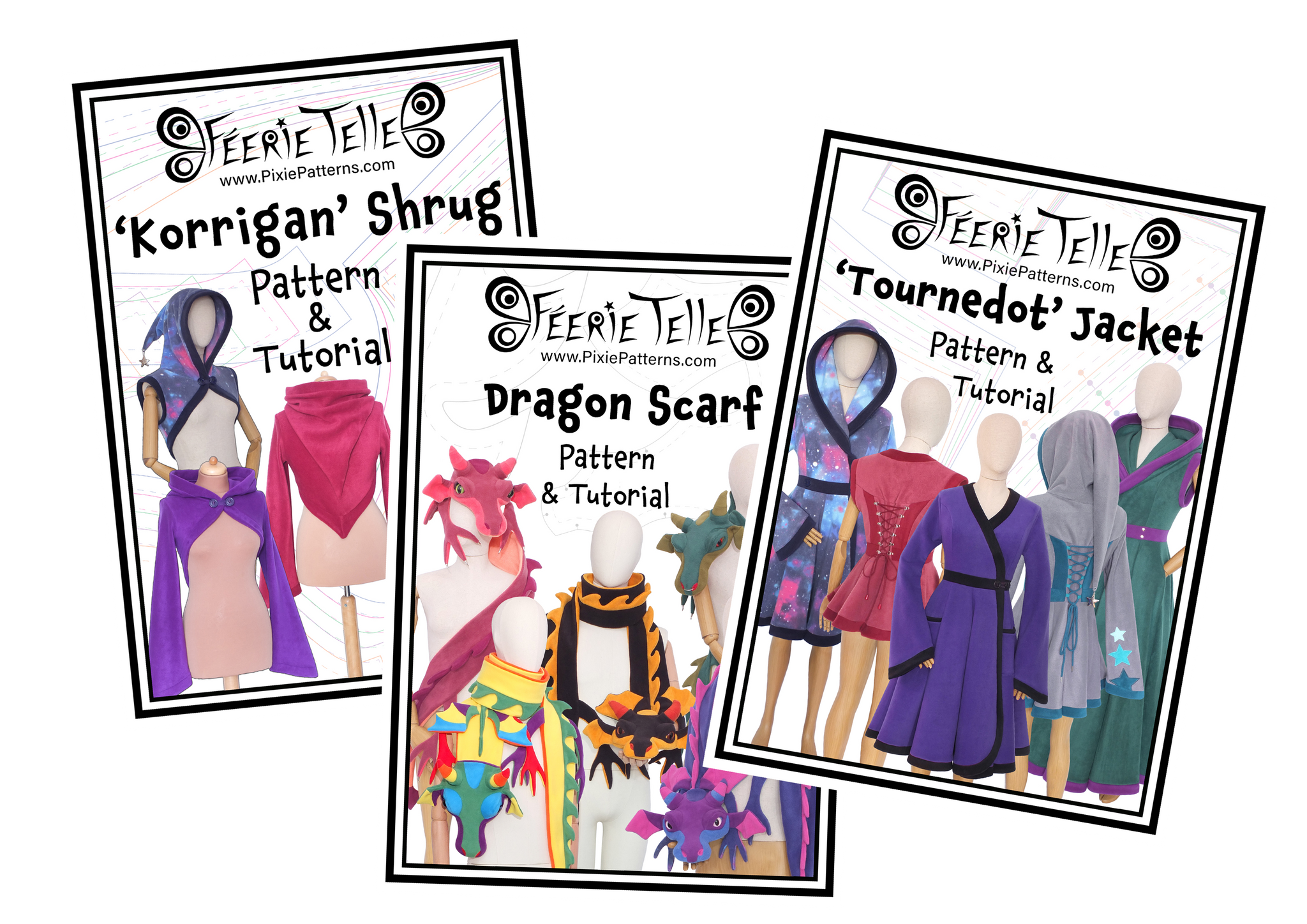 3 BESTSELLERS BUNDLE - Triple Digital Sewing Patterns + Tutorials Down ...